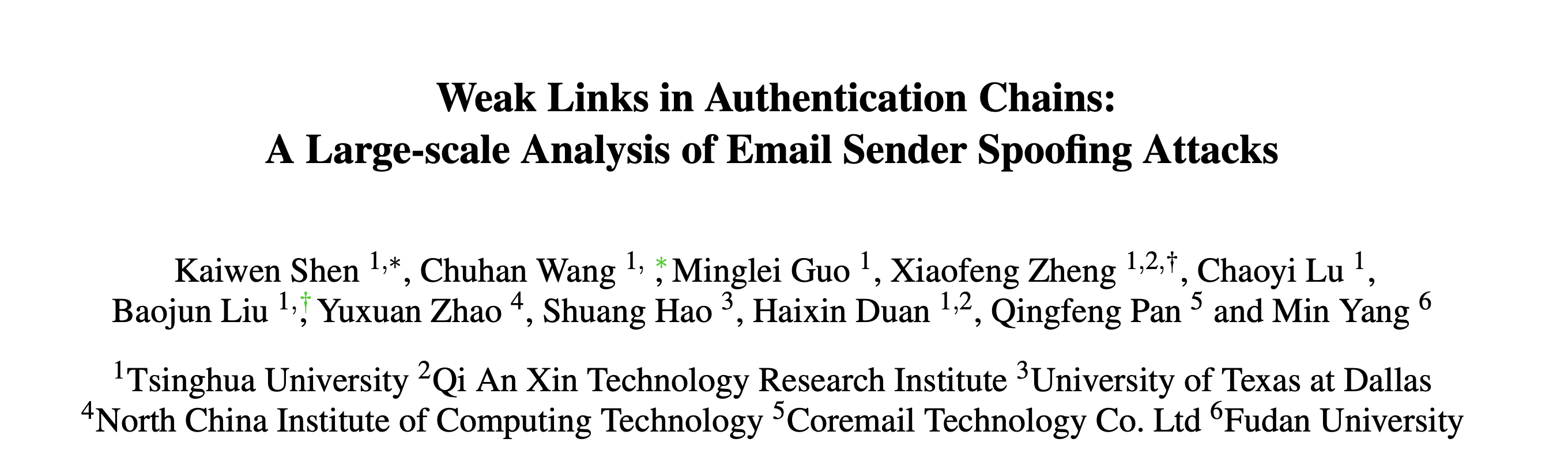 Weak Links in Authentication Chains: A Large-scale Analysis of Email ...