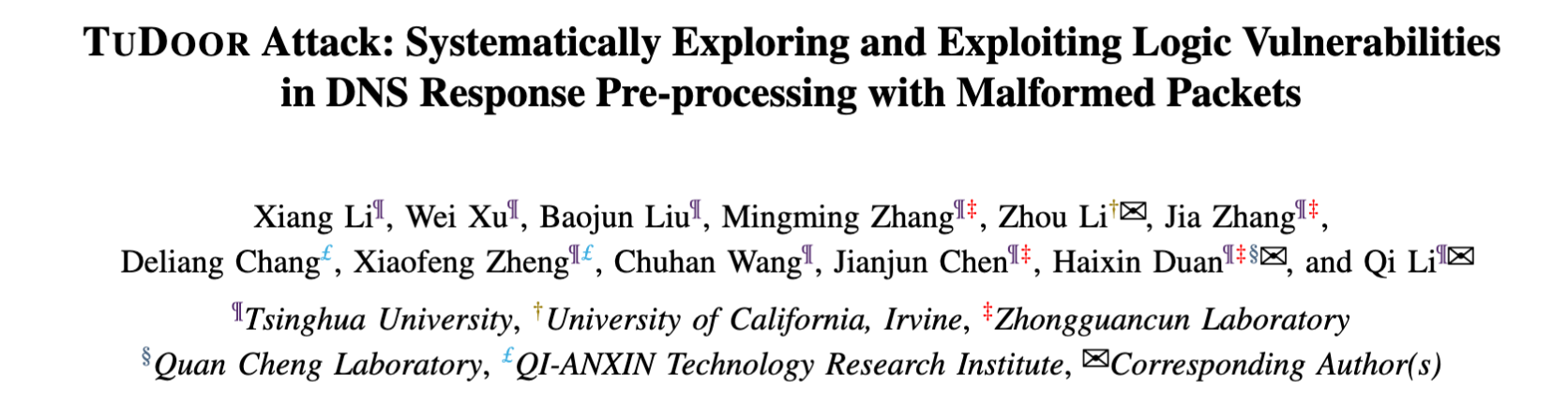 TuDoor Attack: Systematically Exploring and Exploiting Logic Vulnerabilities in DNS Response Pre ...